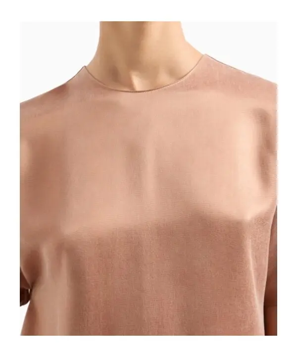 Giorgio Armani Crewneck Short Sleeve Top - Reddish-brown