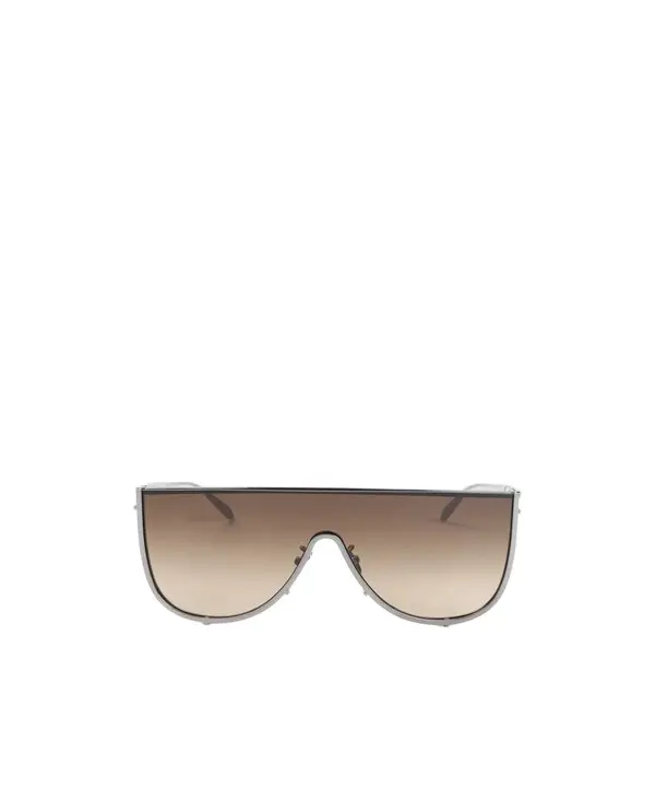 Alaïa Shield-frame Curved Tip Sunglasses - Silver