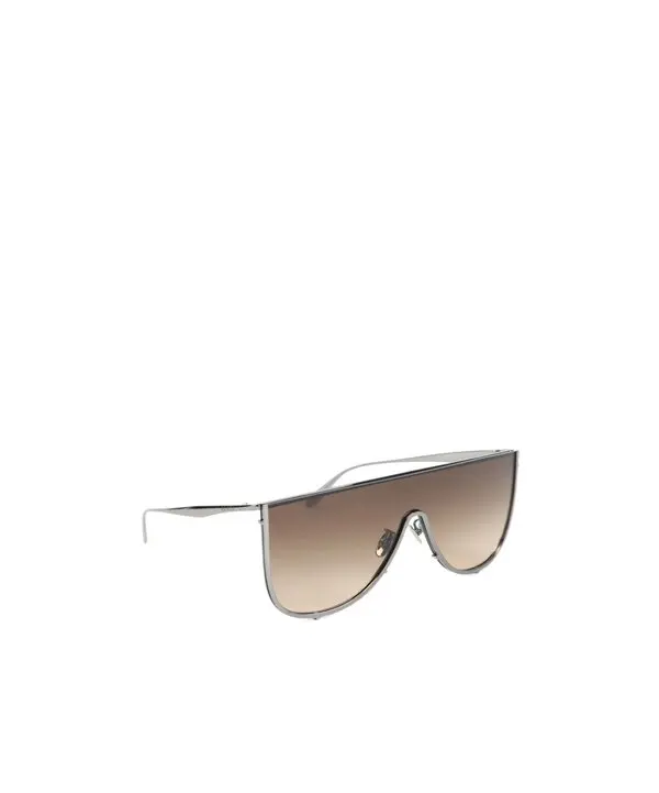 Alaïa Shield-frame Curved Tip Sunglasses - Silver