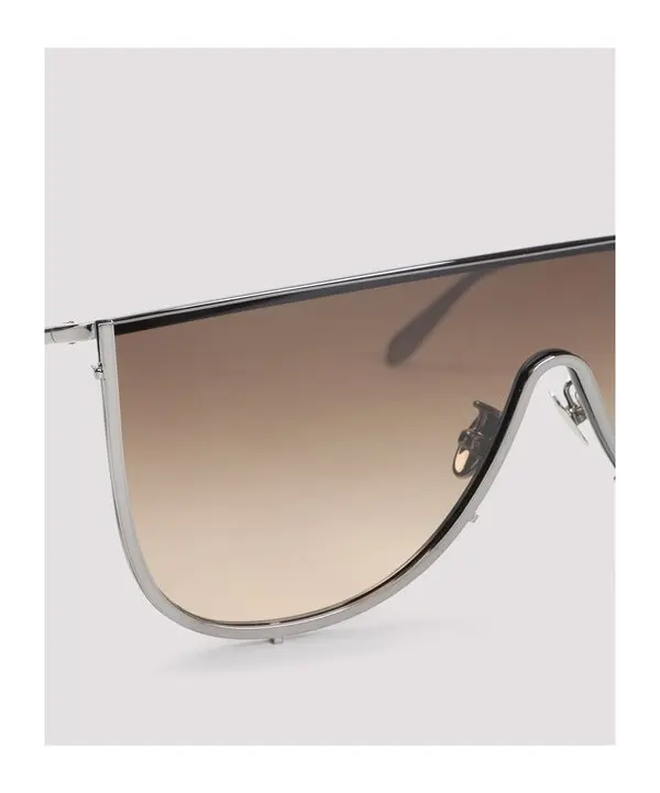 Alaïa Shield-frame Curved Tip Sunglasses - Silver