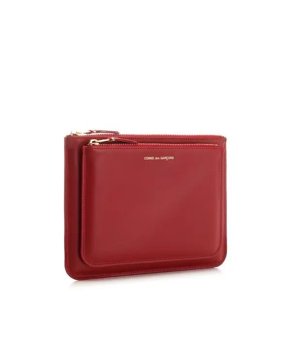 Comme Des Garçons Logo Wallet - Red