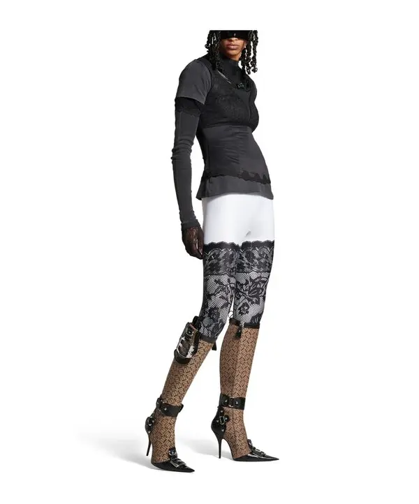 Balenciaga Layered Long-sleeved Top With Lace And Zip Detail