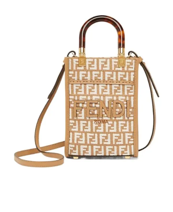 Fendi Mini Sunshine Shopper Bag - Nude