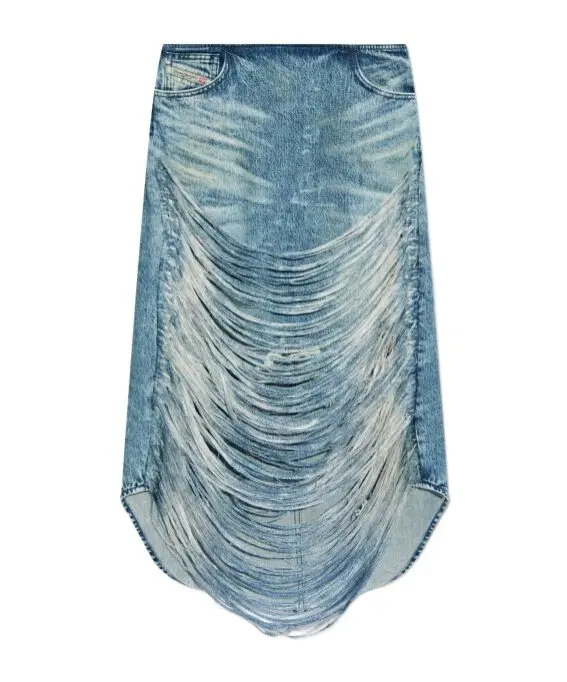DIESEL® Frayed Denim Skirt