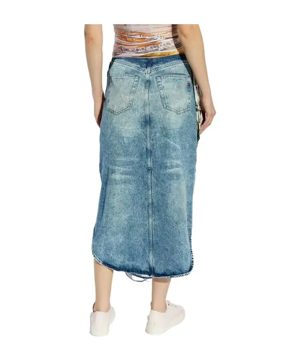 DIESEL® Frayed Denim Skirt