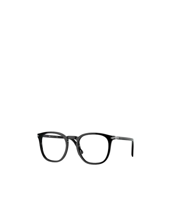 Persol Square Frame Eyeglasses With Logo Detail - Black