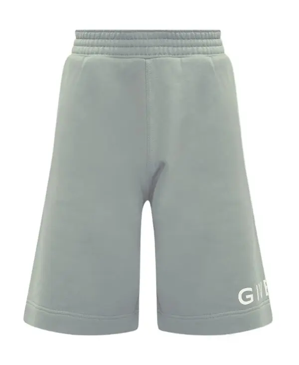 Givenchy Logo Print Elastic Waist Wide Leg Shorts