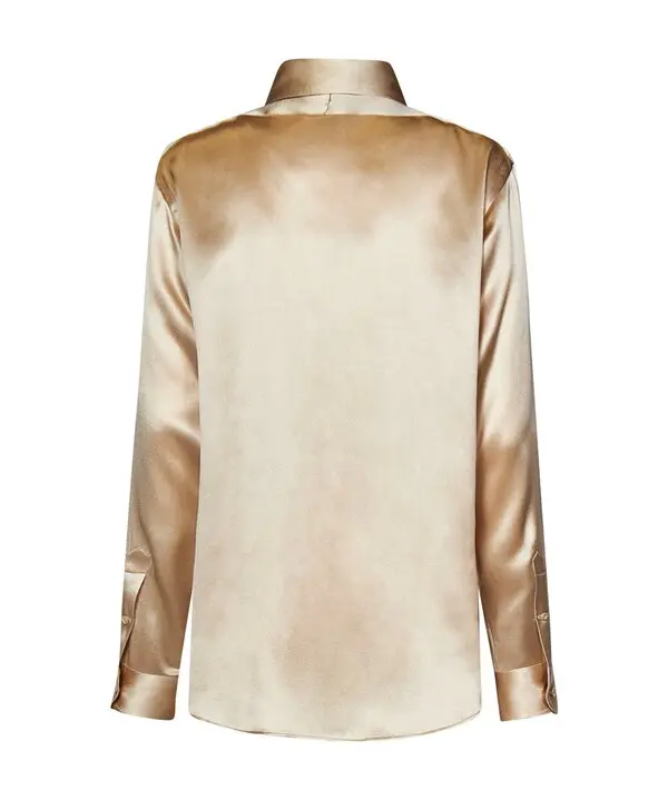 TOM FORD Long-sleeved Lapel Shirt - Nude