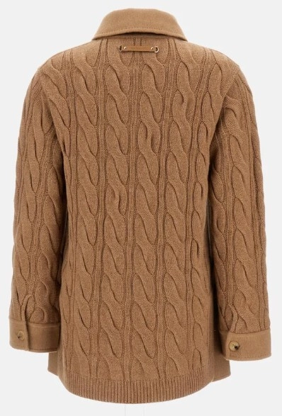 Max Mara Tacco Button-up Knitted-sleeve Jacket