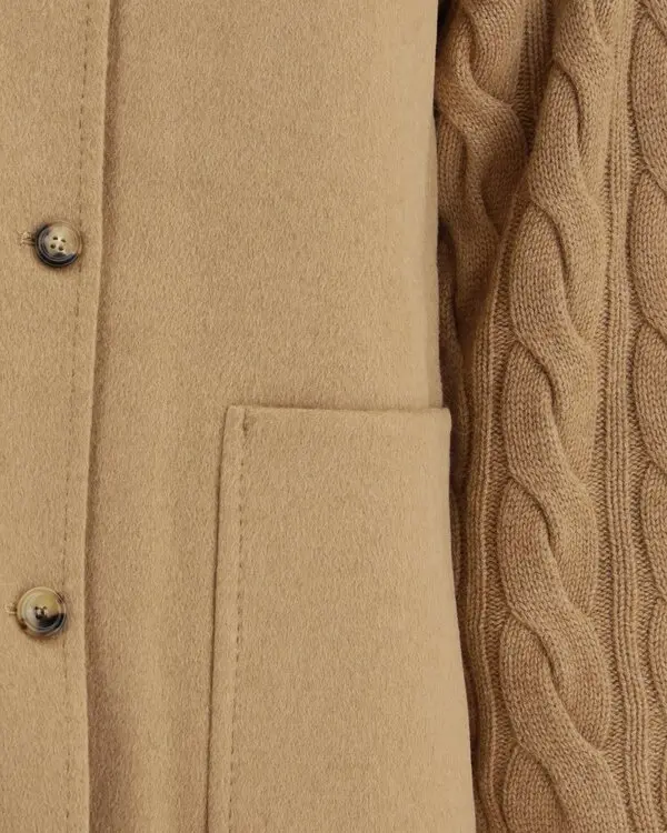 Max Mara Tacco Button-up Knitted-sleeve Jacket