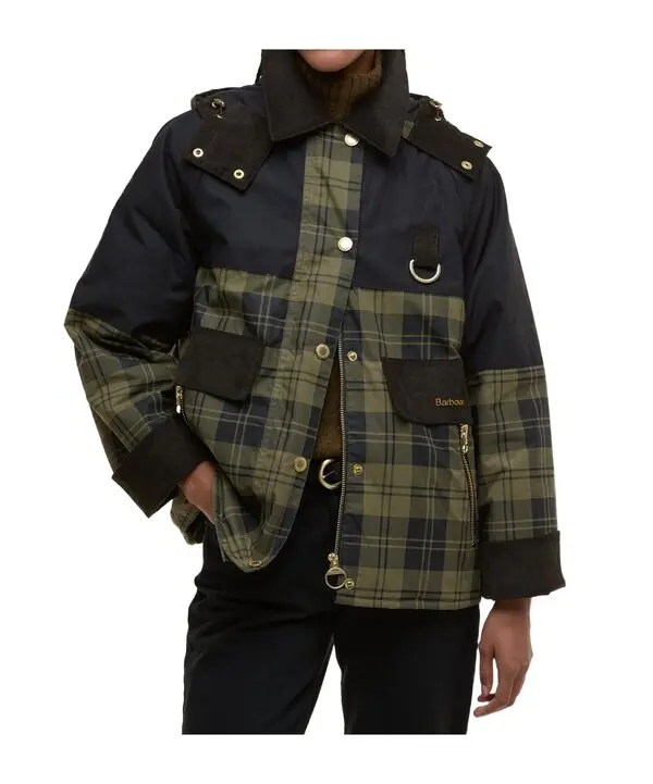 Barbour Elaine Tartan-check Zip-front Jacket - Black
