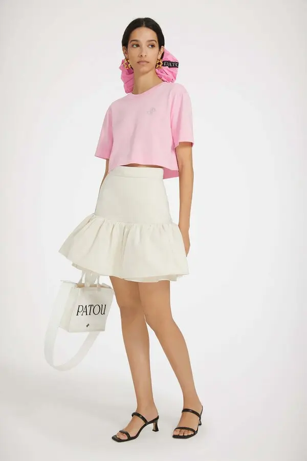 PATOU Logo Embellished Cropped T-shirt