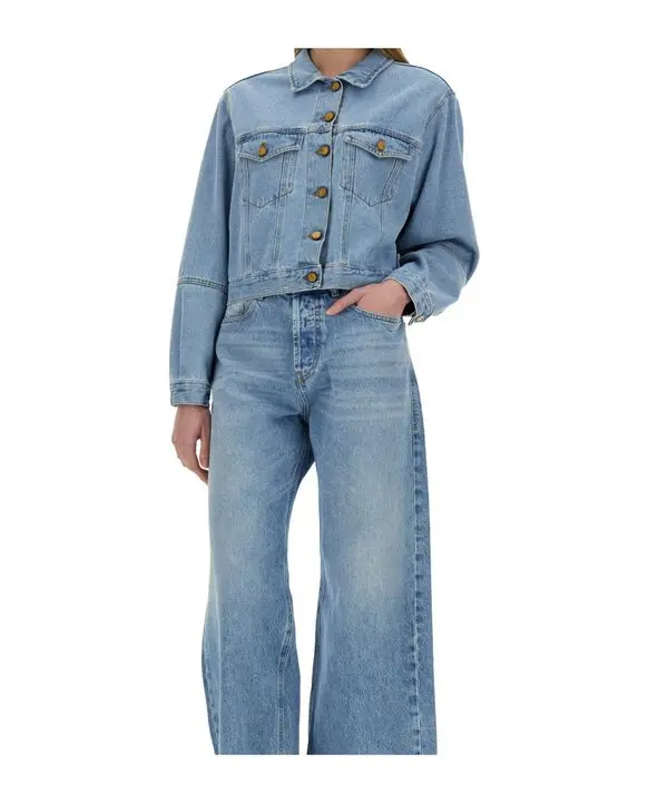 ALYSI Classic Button-up Denim Jacket