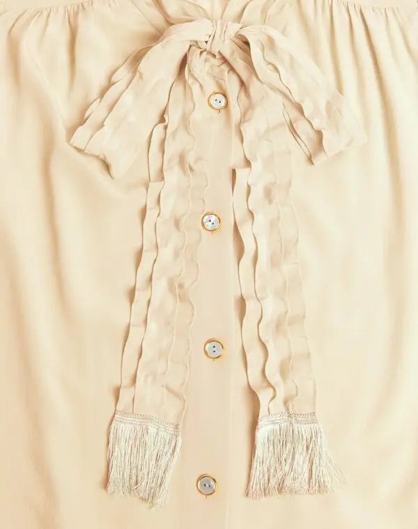 Valentino Garavani Crepe De Chine Bow Detail Shirt