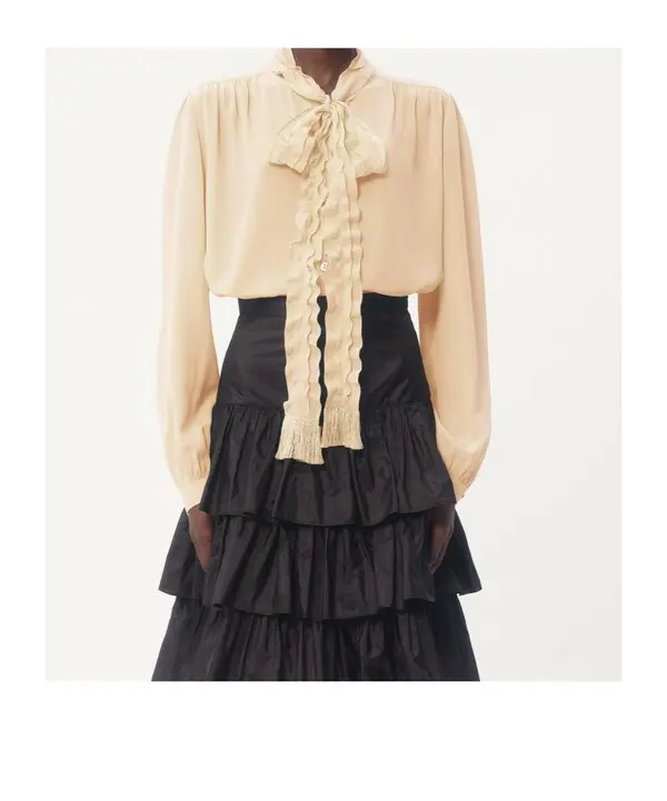 Valentino Garavani Crepe De Chine Bow Detail Shirt