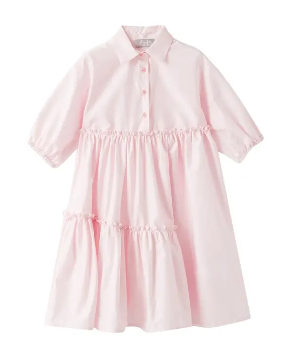 IL GUFO Three-quarter Sleeve Ruffled Dress