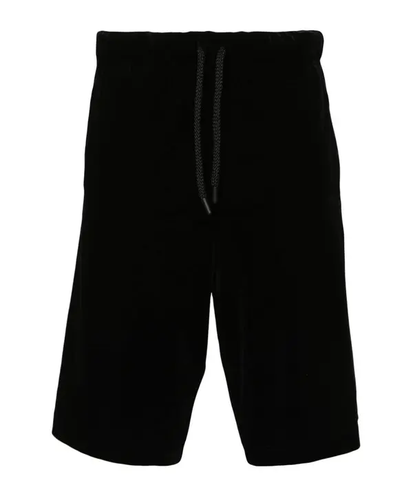 Versace Logo Patch Velvet Shorts