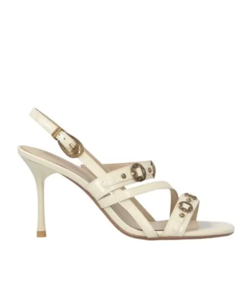 Pinko Open Toe Stiletto Sandals With Buckles - Nude