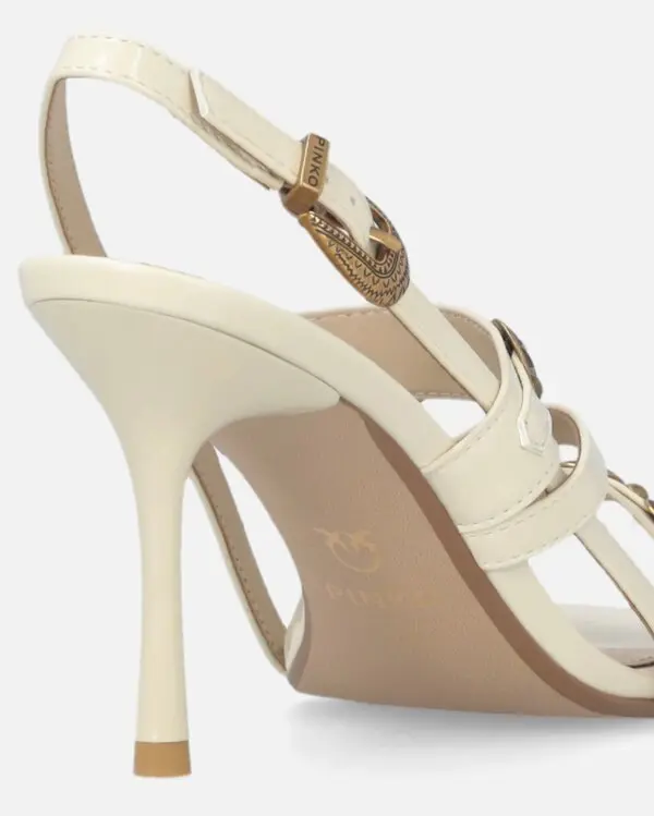 Pinko Open Toe Stiletto Sandals With Buckles - Nude