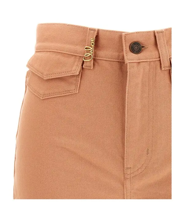 Chloé High-waisted Denim Shorts - Pink