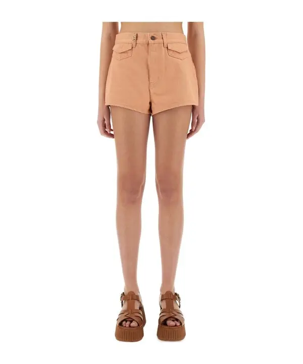Chloé High-waisted Denim Shorts - Pink