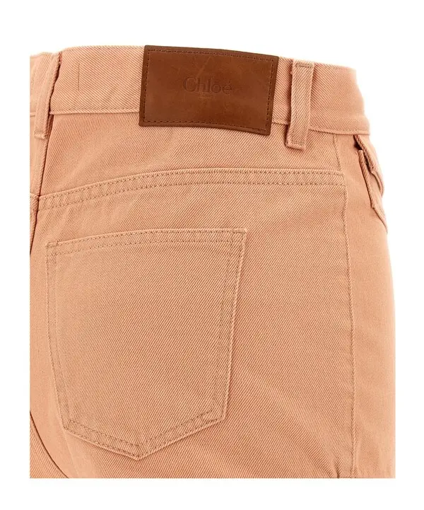 Chloé High-waisted Denim Shorts - Pink