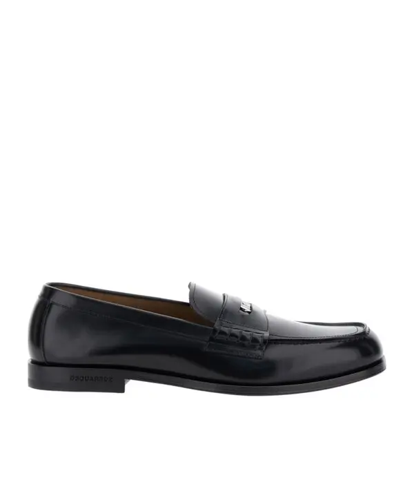 Dsquared2 Neoclassic Loafers With Designer Logo - Black