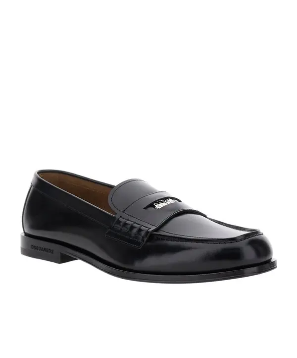 Dsquared2 Neoclassic Loafers With Designer Logo - Black