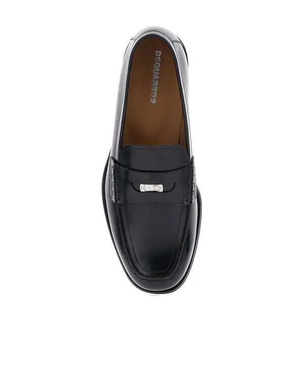 Dsquared2 Neoclassic Loafers With Designer Logo - Black