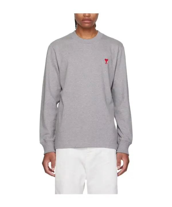 Ami Round Collar And Long-sleeved T-shirt