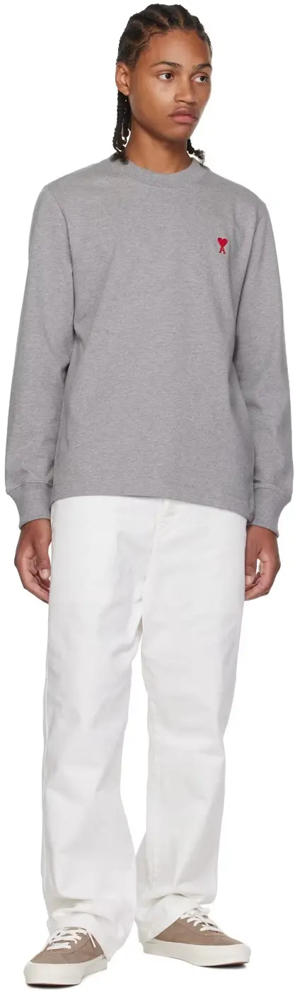 Ami Round Collar And Long-sleeved T-shirt