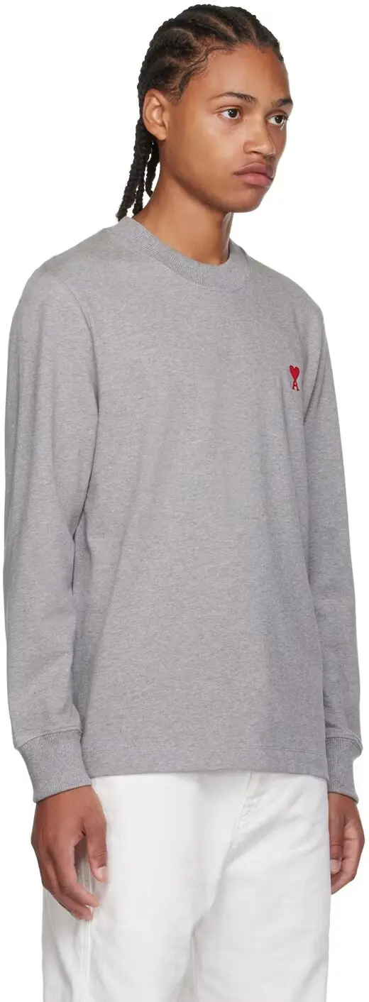 Ami Round Collar And Long-sleeved T-shirt