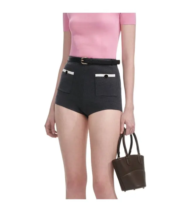 SELF-PORTRAIT Belted Shorts