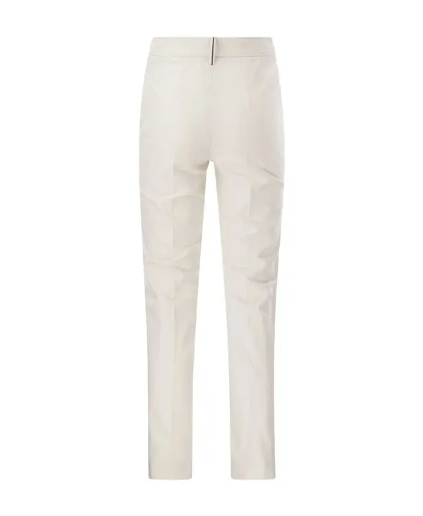 Brunello Cucinelli High-waisted Twisted Stretch Cotton Twill Trousers