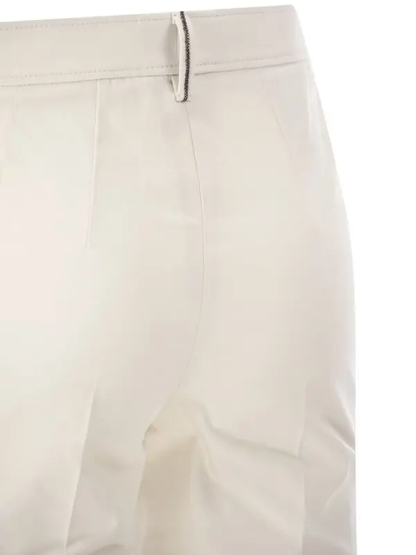 Brunello Cucinelli High-waisted Twisted Stretch Cotton Twill Trousers