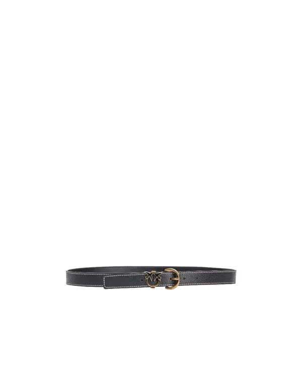 Pinko Love Birds Plaque Buckle Belt - Black