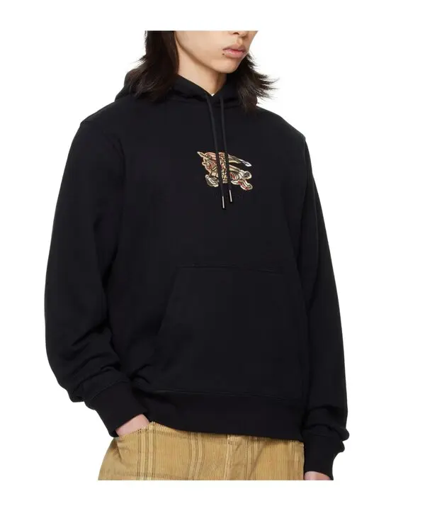 Burberry Checked Drawstring Hoodie