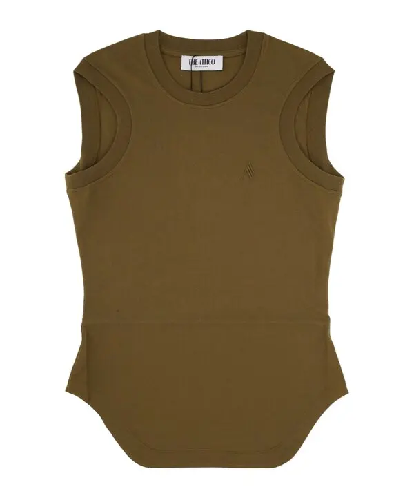 Attico Sleeveless Crewneck Tank Top - Brown