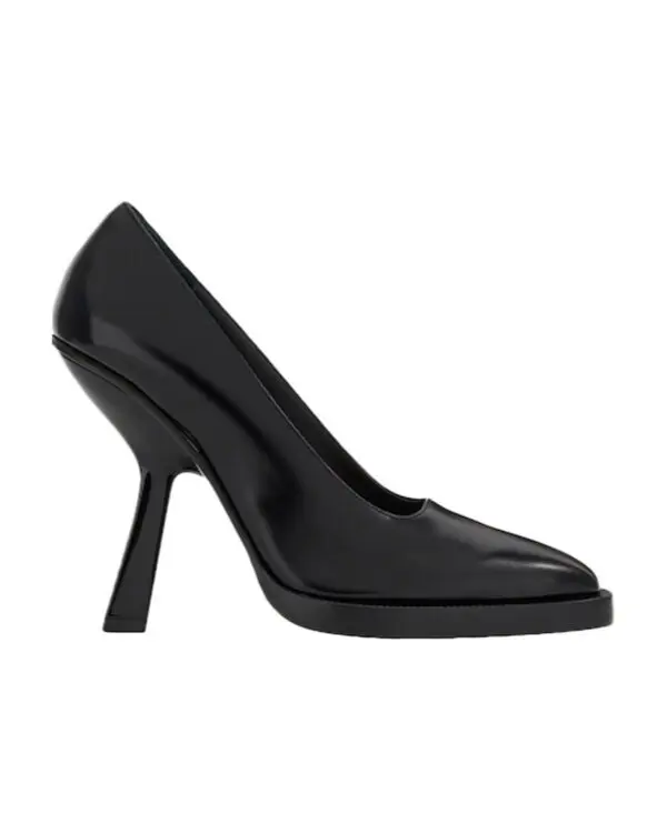 FERRAGAMO Logo Embossed High Heel Pumps - Black
