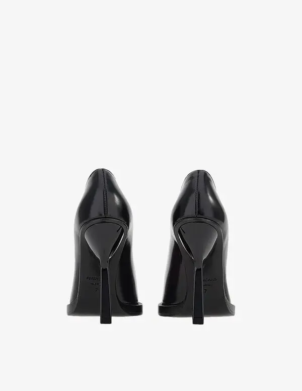 FERRAGAMO Logo Embossed High Heel Pumps - Black