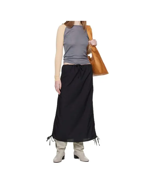 BASERANGE Drawstring Midi Skirt