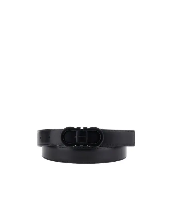 FERRAGAMO Reversible Gancini Buckle Belt - Black