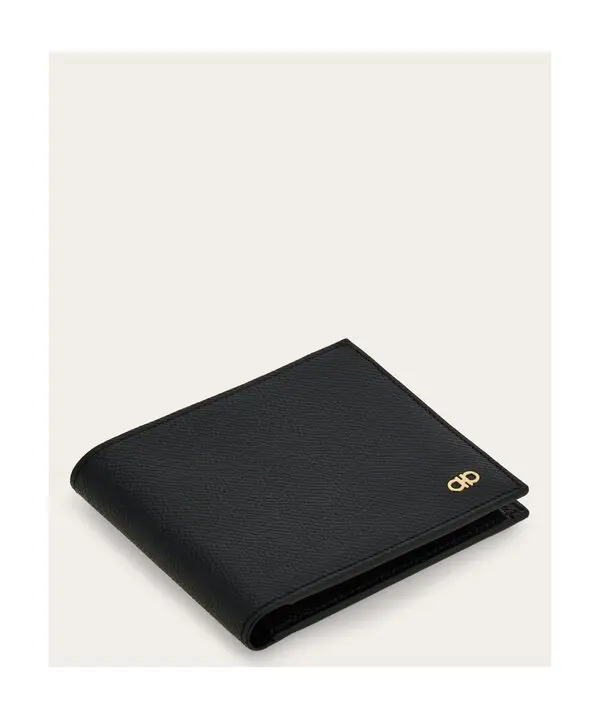 FERRAGAMO Logo-plaque Bi-fold Wallet - Black