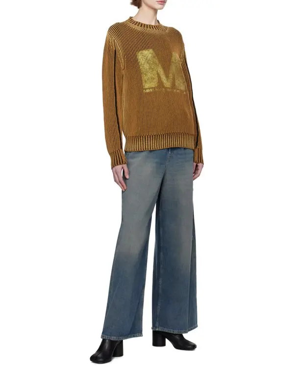 MAISON MARGIELA Ribbed Logo Knit Sweater