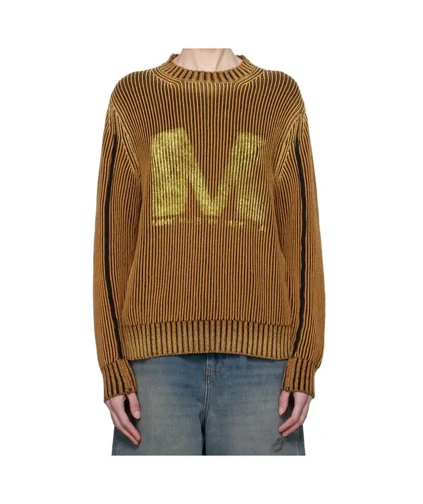 MAISON MARGIELA Ribbed Logo Knit Sweater