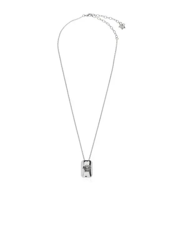 Versace Medusa Plaque Necklace - White