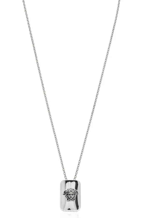 Versace Medusa Plaque Necklace - White