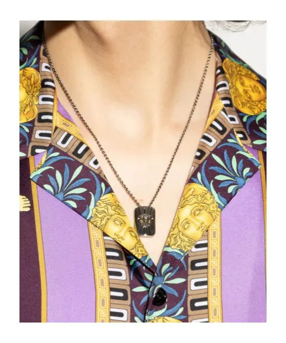Versace Medusa Plaque Necklace - White