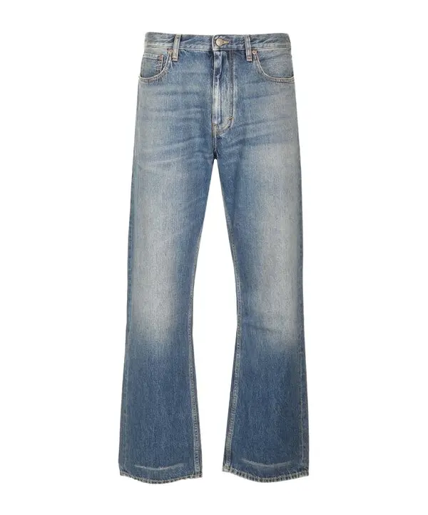Valentino Garavani Logo Patch Straight Leg Jeans - Blue