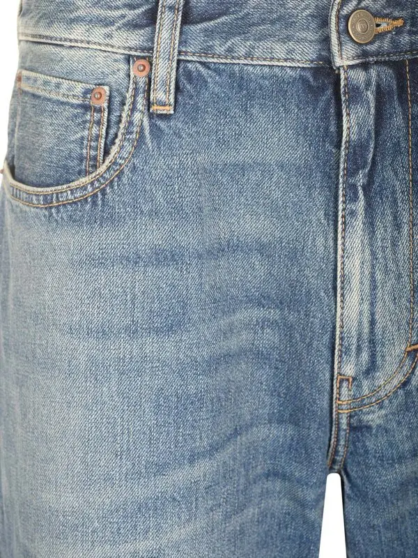 Valentino Garavani Logo Patch Straight Leg Jeans - Blue